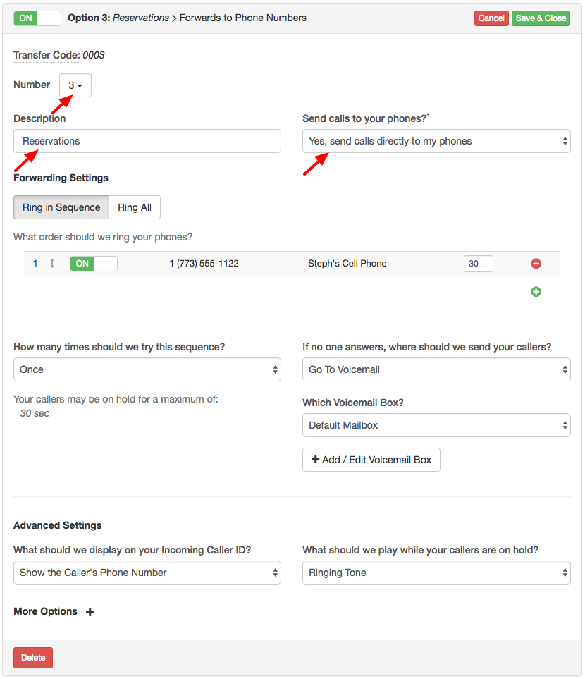 How to Add Menu Options – Talkroute Support
