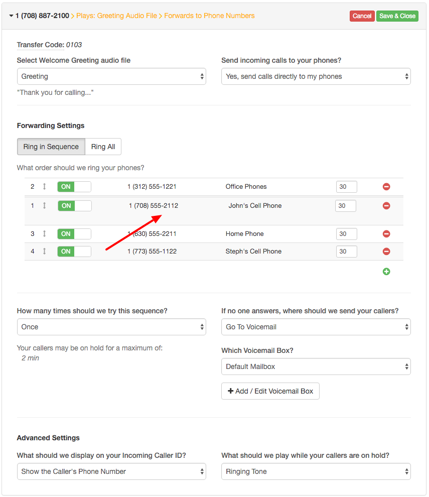 How to Ring Your Phones in Sequential Order – Talkroute Support